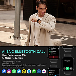 SKG Smart Watch Make/Answer Call for Men Women, GPS Fitness Tracker with 100+ Sports, SpoO2 Heart Rate Sleep Stress Monitor, IP68 Waterproof, 1.78" AMOLED Smartwatch for Android iOS iPhones, V9