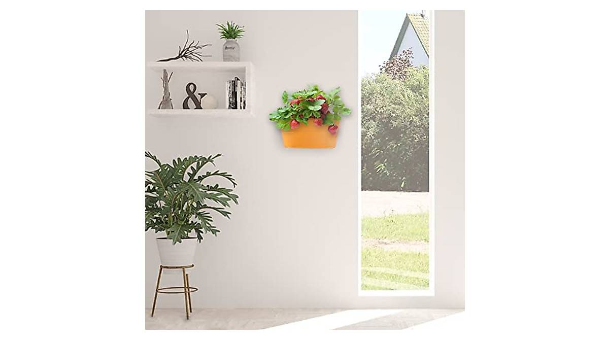 4 Pack Outdoor Rail Planters - 11 Inch Balcony Flower Pots