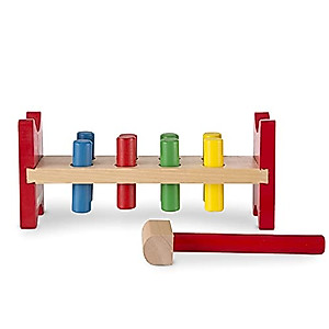 Melissa & Doug Deluxe Wooden Pound-A-Peg Toy With Hammer