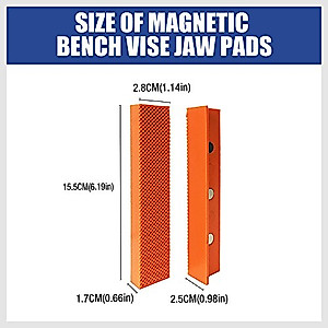 HORUSDY Vise Jaws, 6" Magnetic Retention Vice Jaw Pads, Universal Vise Soft Jaws