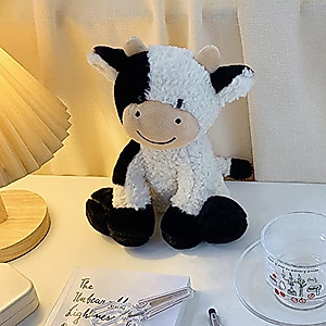 HWD 9.8'' Soft Cow Plush Dolls Stuffed Animals Toys Gifts for Kids, Toddler, Birthday, Valentines, Christmas (Sitting)