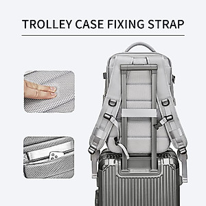 INFEYLAY Women Travel Backpack,16 Inch Expanded 39L USB Charging Business Laptop Backpack with Shoe Bag,waterproof hiking outdoor Backpack (grey)