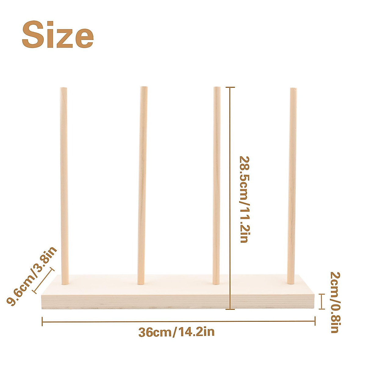 Wooden Ribbon Storage Rack Spool Holder Ribbon Organizer Storage Organizer for Sewing Craft Wreath Mesh Crochet Thread Tulle Roll Washi Tape Craft Gift Arts Florist Wrapping