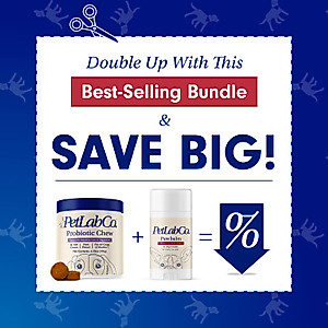 PetLab Co. Paw & Probiotic Bundle: Dog Paw Balm to Support Dry, Cracked Paws 2.4 Ounces & Dog Probiotics for Gut Health, Seasonal Allergies, Skin & Ear Yeast 30 Count