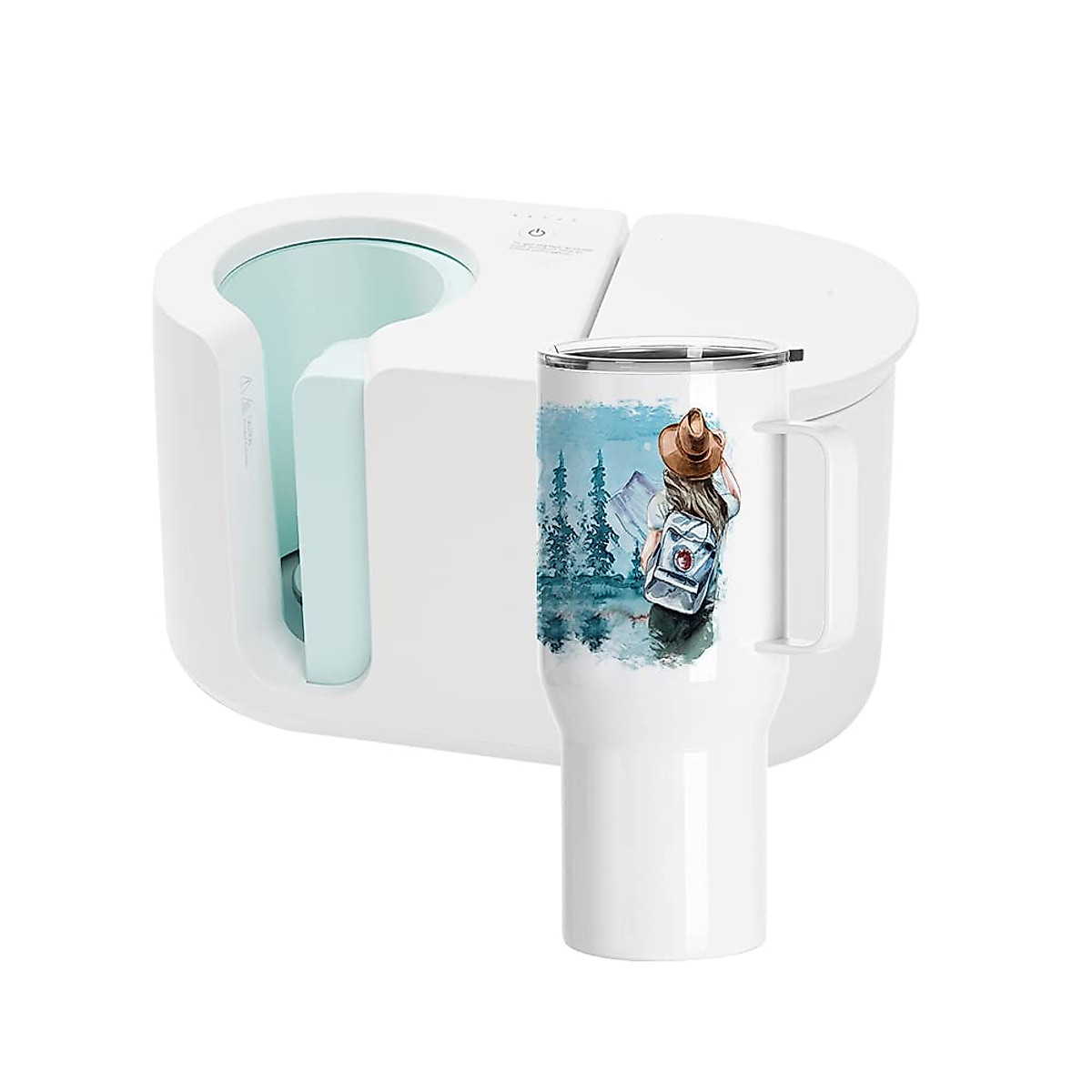 PYD Life Sublimation Tumblers Blanks with Handle 25 OZ Coffee Travel Car Stainless Steel Mugs Cups with Leakproof Lid and Straw for Mug Tumbler Heat Press Sublimation Oven Printing 4 Pack