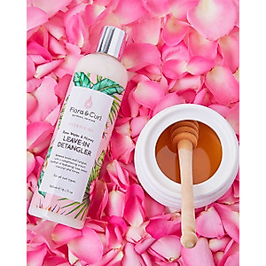 Flora & Curl Rose Water & Honey Leave-in Detangler for Kinky and Curly Natural Hair 10.5 fluid-oz