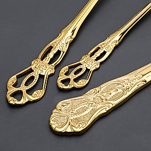 20 Piece Silverware Set Service for 4,Premium Stainless Steel Flatware Set,Mirror Polished Cutlery Utensil Set,Durable Home Kitchen Eating Tableware Set (Golden)