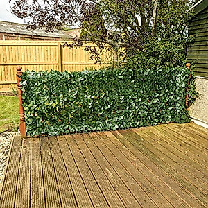 Goasis Lawn Artificial Hedge Fence Panels Topiary Hedge Boxwood Plant Privacy Screen Outdoor Indoor Use Garden Fence Backyard Home Decor Greenery Walls, 2 Rolls