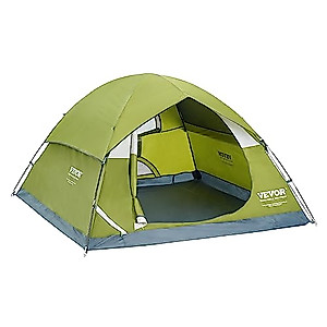 Vevor Camping Tent, 7 x 7 x 4 ft, Waterproof, Lightweight, Backpacking, with Door, for Outdoor Family Camping, Hiking, Hunting, Mountaineering Travel
