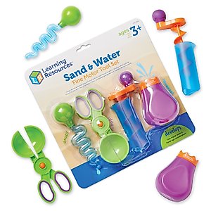 Learning Resources Sand & Water Fine Motor Set, Construction Toy, 4 Pieces, Ages 3+