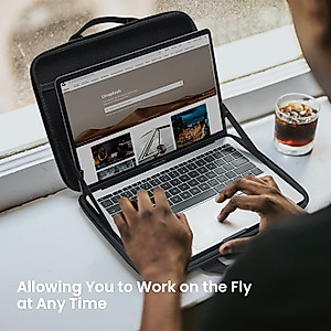 Tomtoc Hardshell Laptop Shoulder Bag for 16-inch MacBook Pro/Air, Organized Protective Hard Case with Tablet Pocket for Up to 13 Inch iPad Pro