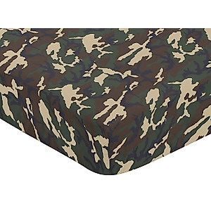 Green Camo Fitted Crib Sheet for Baby and Toddler Bedding Sets by Sweet Jojo Designs - Camo Print