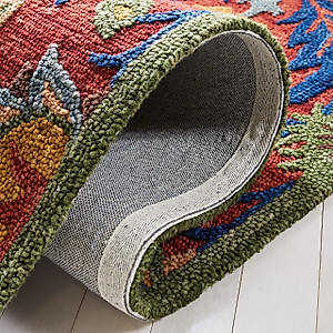 SAFAVIEH Blossom Collection 8' x 10' Red/Blue BLM563Q Handmade Floral Premium Wool Living Room Dining Bedroom Area Rug