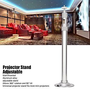 Mini Projector Wall Mount, Universal Projector Ceiling Mount, 360° Rotatable Head with Extendable Length, Projector Stand Fits Flat or Sloped Ceiling Height for LCD DLP Projectors