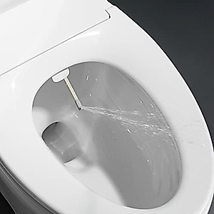 Vinnova Taranto Non-Electric Bidet Toilet Seat - Self Cleaning Retractable Nozzle, Elongated in White, Easy Installation