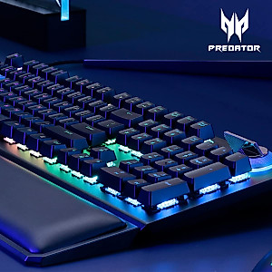 Acer Predator Aethon 700 Gaming Keyboard: Clicky or Linear - Your Choice | Per-Key 16.8M RGB Colors Backlighting | Programmable | Dedicated Media Keys & Dial | 100% Anti-Ghosting | Magnetic Wrist Rest