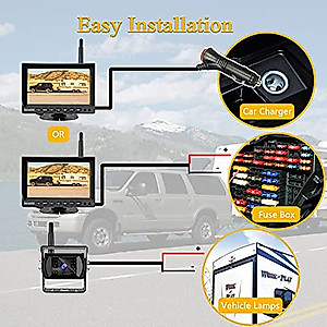VECLESUS VMW7 Wireless Backup Camera HD 1080P 7” IPS Monitor System, High-Speed Stable Transmission & IP69K Waterproof for Truck, RV, Trailer, Bus, Harvester, Pickup, Motorhome
