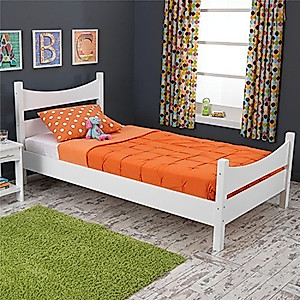 KidKraft Addison Wooden Twin Size Bed, Children's Furniture - White, Gift for Ages 3+