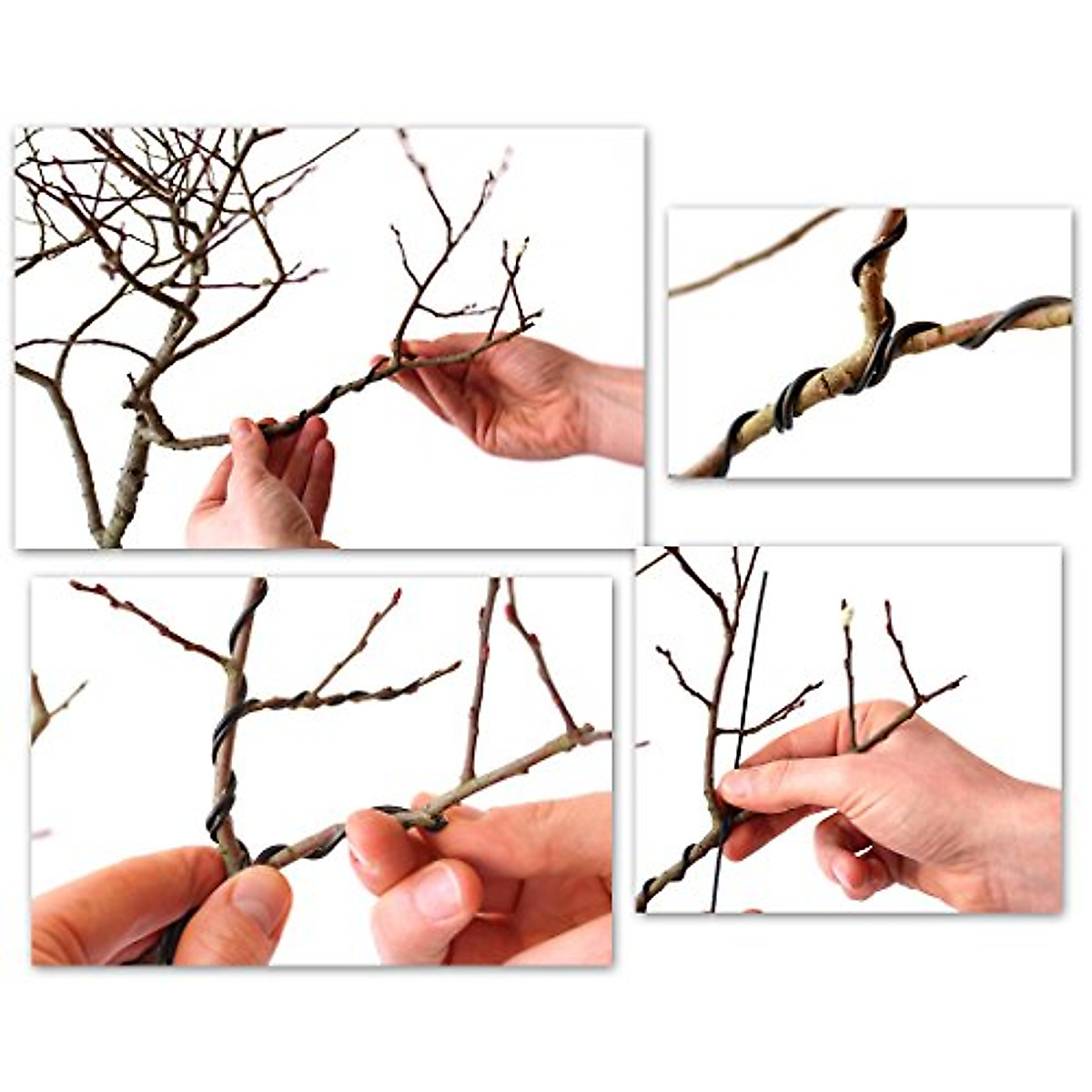 3 Pieces 10m Bonsai Wire Craft Aluminium Wire Bonsai Training Tools - Black (1.0 mm / 1.5 mm / 2.0 mm, 10m for Each Size)