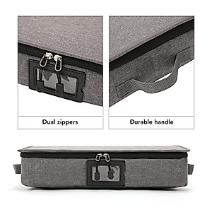 AGX Bravo Platter Storage Case, Hard Shell, Stackable China Storage Containers for Moving, Inside Measures 17'' x 13'', 3 Felt Dividers Included