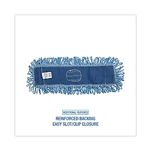 UNISAN 1124 Mop Head, Dust, Looped-End, Cotton/Synthetic Fibers, 24 x 5, Blue