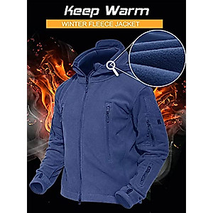 MAGCOMSEN Men's Winter Coats Fleece Jacket for Men with Hood Warm Jacket Winter Jackets for Men Polar Fleece Jacket Mens Jacket