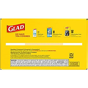 GLAD ForceFlex Tall Drawstring Trash Bags, 13 Gallon White Trash Bags for Tall Kitchen Trash Can, Unscented Leak Protection Bags, 120 Count - Packaging May Vary