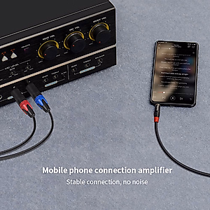 Disino 1/8 Inch to Dual XLR Male Y-Splitter Cable,Unbalanced 3.5mm Mini Jack TRS Stereo Aux to Double Male XLR Adapter Interconnect Breakout Patch Cord - 3.3 Feet/1 Meter