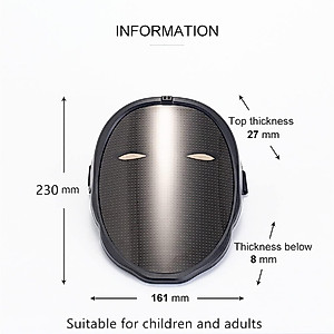 wishplan Led Mask With Face Transforming，Programmable APP Digital Smart LED Light Up Face Mask for BoyWithUke Kid Adults Men's Halloween Party Costume DJ Cosplay Masquerade Gift