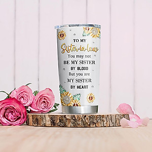 GwaLod Sister in Law Gifts Tumbler 20oz 1pc, Best Birthday Gifts for Sister-in-Law, Funny Sister in Law Birthday Gifts Ideas, Future Sister in Law Wedding Gift, Sister-in-Law Gifts for Women