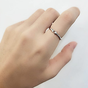 OIDIMS Cute Pinky Swear Thin Tail Rings for Women Hand Gestures Finger Ring Expandable Stacking Dainty Fashion Daughter Adjustable Open Size Promise Minimalist Birthday Best Friends Bff Gifts