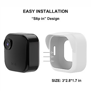 Silicone Case Cover for All-New Blink Outdoor 4 (4th Gen) - Weatherproof Protective Skin Cover with Hat Brim for All-New Blink Outdoor 4 Smart Security Camera (White-A, 3 Pack)