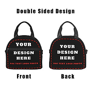 Midkepf Personalized Lunch Bag for Women Men, Custom Lunch Box with Photo Text, Customized Insulated Lunch Tote Bags for Office Picnic Travel - Double Sided Design