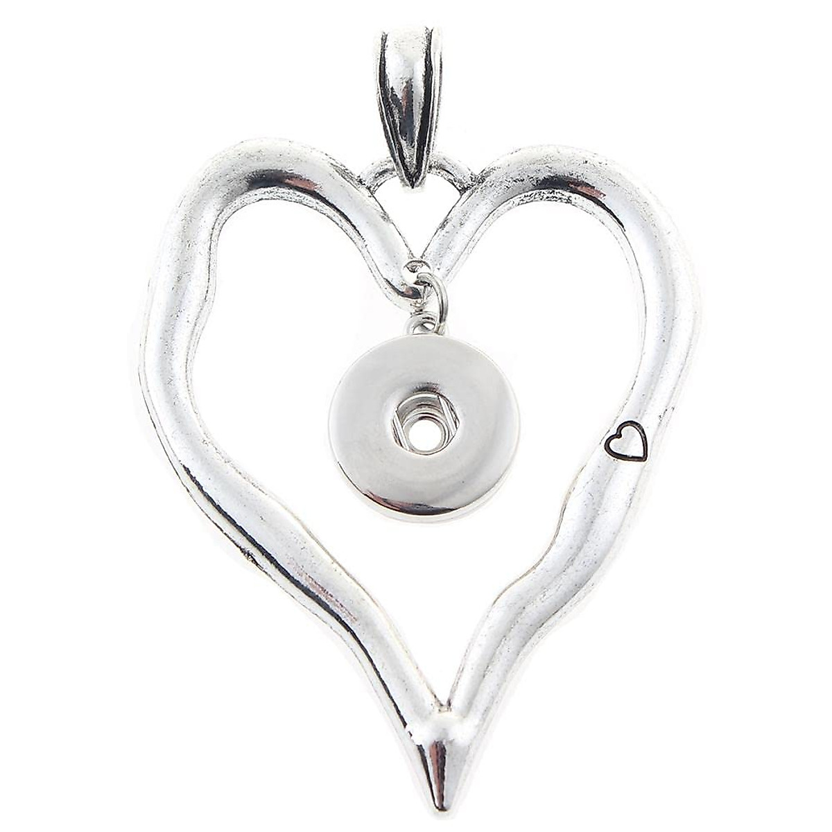 Interchangeable Snap Jewelry Pendant Heart fits 18-20mm by My Prime Gifts