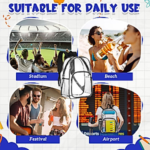12 Pcs Clear Backpack Heavy Duty Clear Bookbags Clear Backpack Stadium Approved 17 Transparent See Through Backpacks for Stadium, Concert, Sports, Work, School, Security