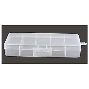 BIN BUDDY (2 Pack Clear Plastic Boxes | 5 Compartments Each | 1.25" x 3.5" Sections | 3.5" x 7" Overall Size | Versatile Home Organizer with Hanging Hook