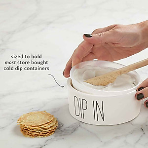 Mud Pie Store Bought Container Dish, White, dip 2" x 4 1/4" dia | spreader 6"