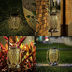 YJFWAL Big Solar Lantern Lights, Hanging Lights Outdoor, Pathway Lights, Solar Table Lights Waterproof, for Garden, Patio, Lawn, Yard, Deck, Tree, Party Decor (Warm White)