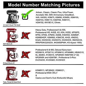 Flex Edge Beater for KitchenAid Tilt-Head Stand Mixer, 4.5-5 Quart Flat Beater Paddle with Flexible Silicone Edges Bowl Scraper, White