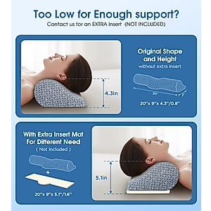 Cervical Neck Pillows for Pain Relief Sleeping, High-Density Memory Foam Pillow Neck for Bolster Support and Shoulder Relaxer, Decompression Devices Orthopedic Roll Pillow for Bed Office