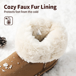 DREAM PAIRS Girls Boys Winter Boots Faux Fur Lined Mid Calf Kids Snow Tall Shoes for Little Kid/Big Kid,Size 13 Little Kid,Chesnut,Sweaty-Buckle-K