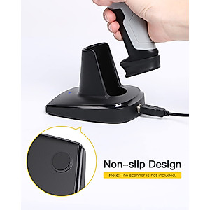 Inateck Bluetooth Barcode Scanner with Charging Base, 2D Wireless, Bundle Product, BCST-73 and BS04001