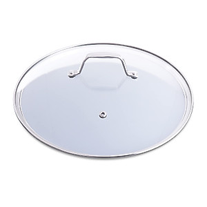 NutriChefKitchen Cookware Stockpot Lid, See Through Tempered Glass Lids, Works with Model: NCSP16, Stain Resistant and Easy to Clean