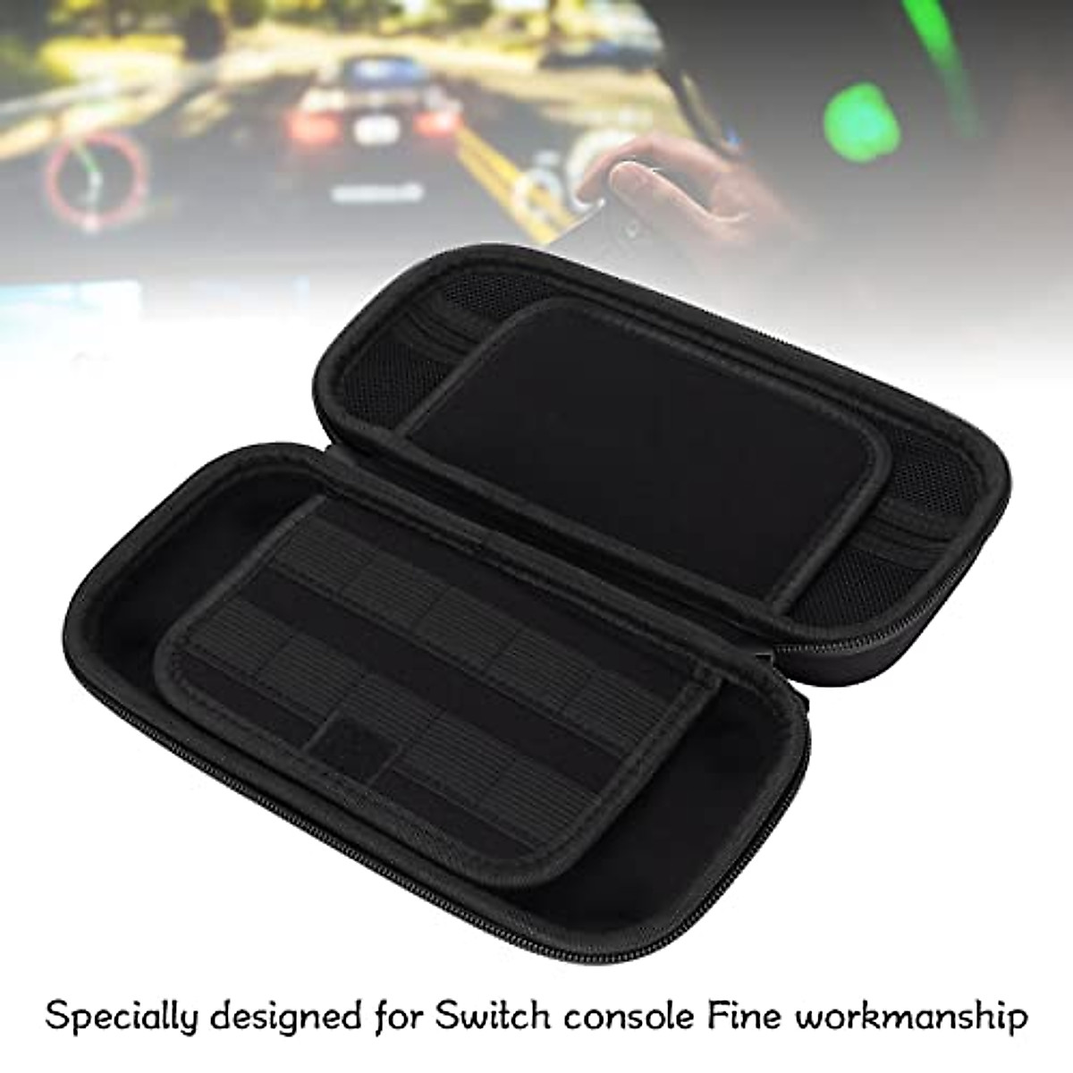 Game Console Storage Bag, Thickened Scratch Proof Lining Gamepad Carrying Pouch Protective for Game Controller (Black Zipper Regular)
