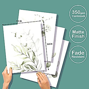Vivegate Light Botanical Plant Wall Art Prints - Set of 4 Plant Wall Decor Prints Floral Kitchen Flower Leaves Wall Art Boho Leaf Eucalyptus (Medium - 8"X10", Light Green)