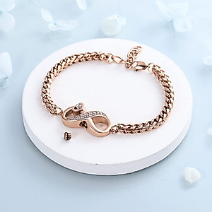 Imrsanl Cremation Jewelry Infinity Urn Bracelet for Ashes Stainless Steel Ashes Bracelet Bangles Keepsake Memorial Jewelry Ash Holder for Women Men - Adjustable (Infinity-Rose)