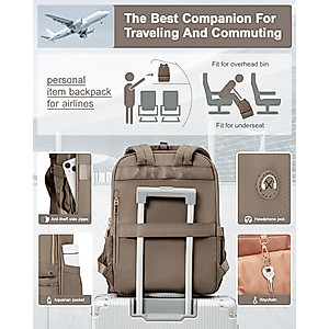 suratio Travel Backpack Carry On Flight Approved Small Travel Backpack For Women Carry On Backpack Personal Item Travel Bag Laptop Teacher Backpack Work Backpack For Traveling On Airplane Dark Brown