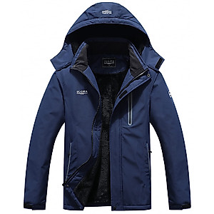 DLGJPA Men's Mountain Waterproof Ski Jacket Hooded Windbreakers Windproof Raincoat Winter Warm Snow Coat