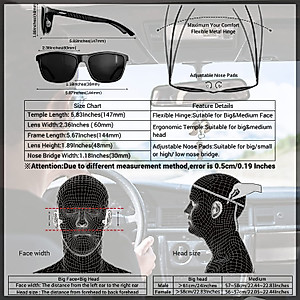 ROCKNIGHT Driving Sunglasses for Men Polarized UV Protection Metal Frame Cool Outdoor Casual UV400 Sunglasses Hiking Travel