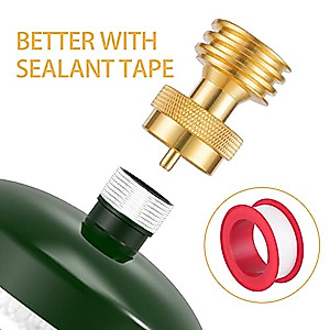 NiuBuNiu 1lb to 20lb Propane Tank Adapter, Acme Male & POL Female Thread- Fit for QCC1/POL Hose and Fegulator.(Contains Sealing Tape) (QCC/Type1)
